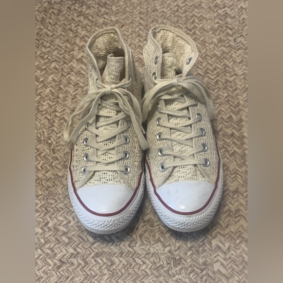 Converse | Shoes | Converse Chuck Taylor Wedding Lace Cream Hightops ...